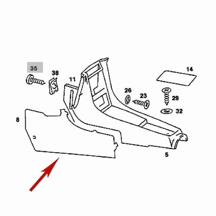 New Right Side Center Console Carpet Panel Mercedes 450SL 450SLC 107 6 ...