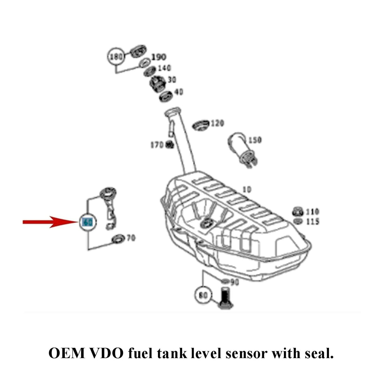 New OEM Fuel Gauge Tank Level Sensor Sending Unit 1998-03 Mercedes E32 ...