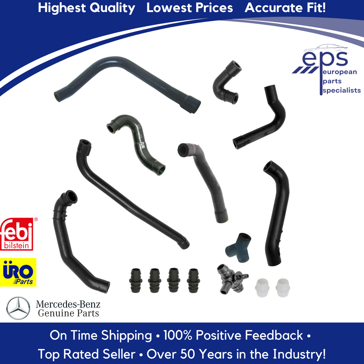 Intake Manifold Valve Cover Breather Hose Kit 1992-95 Mercedes 400 420 ...